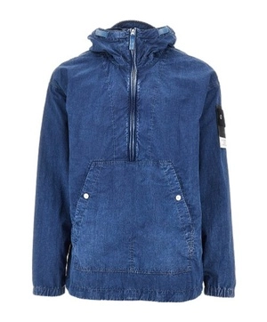 Stone Island Half Zip Hooded Jacket - Blue