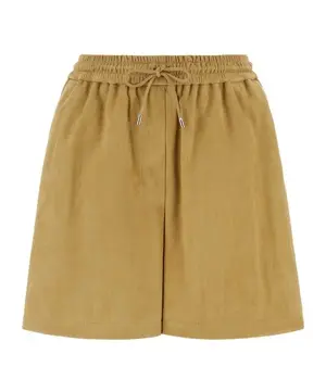 Loewe Drawstring Leather Shorts - Nude