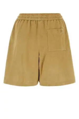 Loewe Drawstring Leather Shorts - Nude