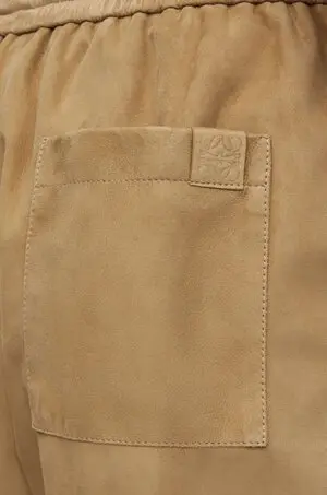 Loewe Drawstring Leather Shorts - Nude