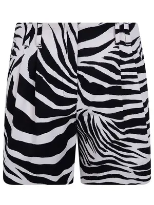 Max Mara Mstnovella Graphic Print Shorts - Black