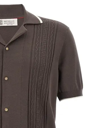 Brunello Cucinelli Short-sleeved Knitted Polo Shirt