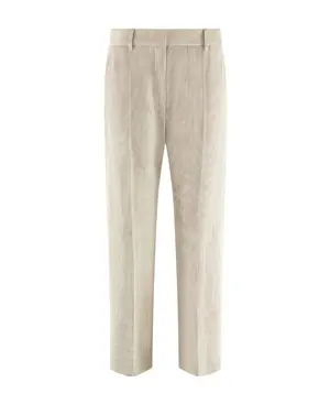 Brunello Cucinelli Corduroy Mid-rise Wide-leg Trousers - Nude