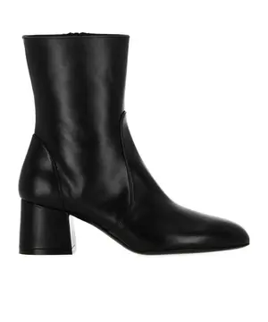 STUART WEITZMAN Round Toe Block Heel Ankle Boots - Black