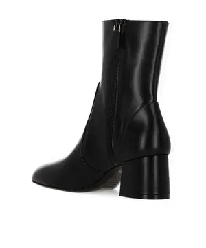 STUART WEITZMAN Round Toe Block Heel Ankle Boots - Black