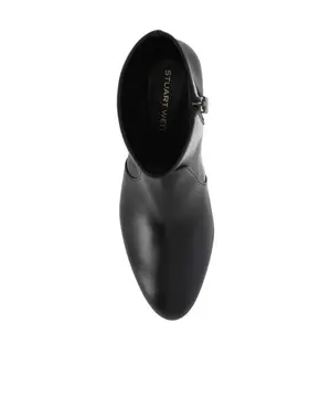 STUART WEITZMAN Round Toe Block Heel Ankle Boots - Black