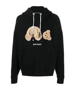 Palm Angels Bear-motif Hoodie - Black