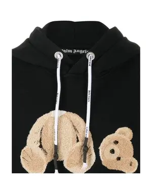 Palm Angels Bear-motif Hoodie - Black