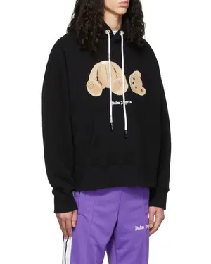 Palm Angels Bear-motif Hoodie - Black