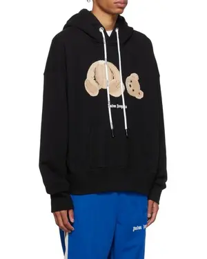 Palm Angels Bear-motif Hoodie - Black