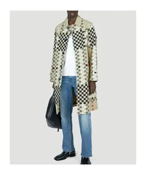 Burberry Pixel Check-print Single-breasted Coat