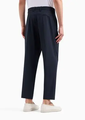 Giorgio Armani Tapered Leg Cropped Trousers - Black