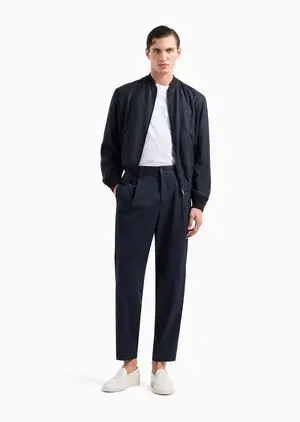 Giorgio Armani Tapered Leg Cropped Trousers - Black