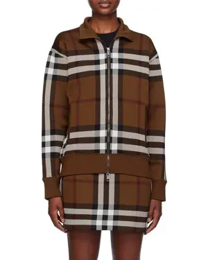 Burberry Check-print Zip-up Jacket