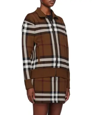 Burberry Check-print Zip-up Jacket
