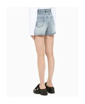We11Done High Waist Ripped Denim Shorts
