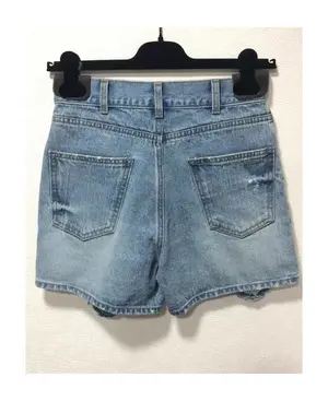We11Done High Waist Ripped Denim Shorts