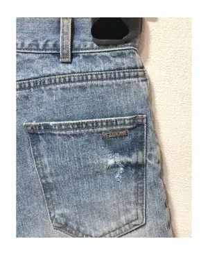 We11Done High Waist Ripped Denim Shorts