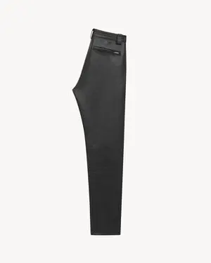 Saint Laurent Belted Grained Leather Trousers