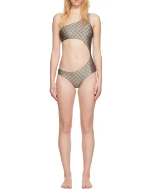 Gucci Gg Stretch Jersey One-piece Swimsuit - Nude