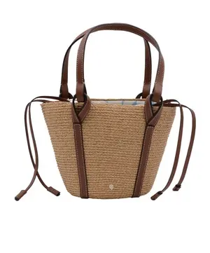 Helen Kaminski Raffia Drawstring Shoulder Bag