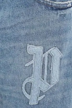 Palm Angels Logo Patch Straight-leg Jeans - Gray