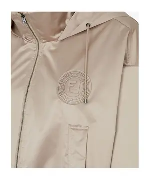 Fendi Cropped Drawstring Hooded Jacket