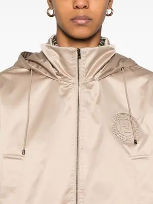 Fendi Cropped Drawstring Hooded Jacket