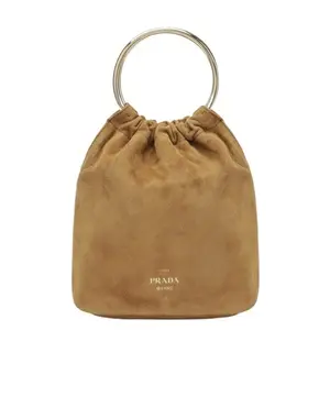 Prada Logo Bucket Bag - Cinnamon