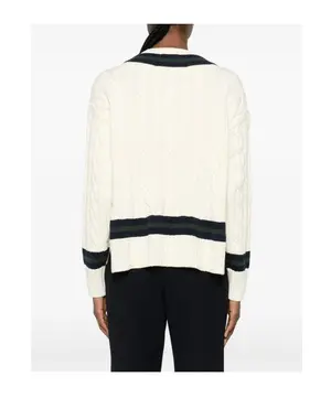 SPORTY  RICH Sporty & Rich V-neck Striped Knitwear