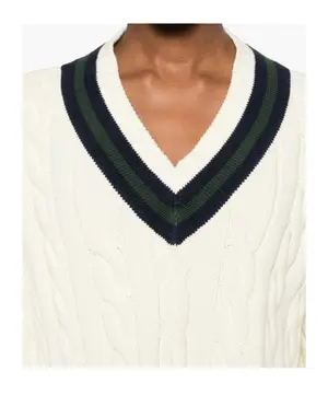 SPORTY  RICH Sporty & Rich V-neck Striped Knitwear