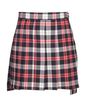 Thom Browne Checkered Pleated Mini Skirt With Striped Accents