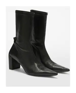 JIL SANDER Pointed-toe Block Heel Ankle Boots
