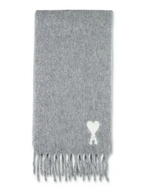Ami De Coeur Fringed Scarf - Gray