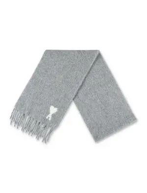 Ami De Coeur Fringed Scarf - Gray