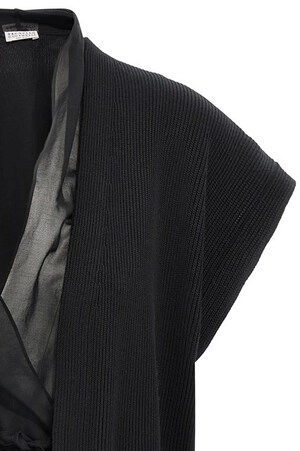 Brunello Cucinelli Layered Tied Waist Cardigan