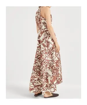 Brunello Cucinelli Herbarium Printed Sleeveless Maxi Dress