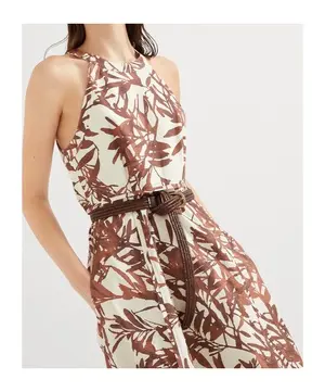 Brunello Cucinelli Herbarium Printed Sleeveless Maxi Dress