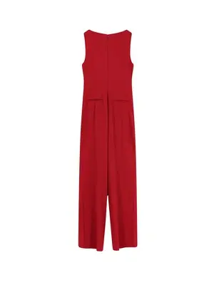 Max Mara Sleeveless Crewneck Jumpsuit - Red