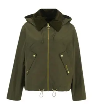 Barbour Cropped Hooded Jacket - Green