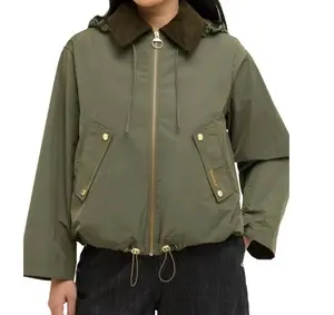 Barbour Cropped Hooded Jacket - Green