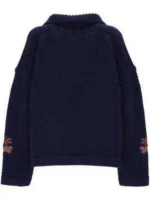 Etro Drawstring High-neck Jumper With Graphic Print - Black