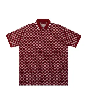 Gucci Gg Jacquard Short-sleeved Polo Shirt - Red