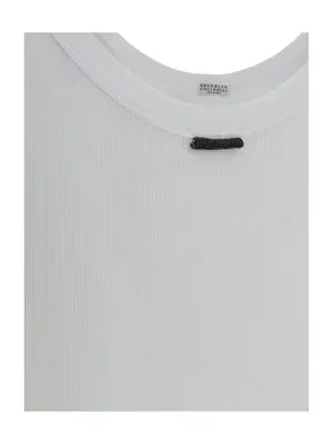 Brunello Cucinelli Three-quarter Sleeve Knitted T-shirt - Grey