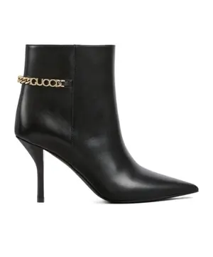 Gucci Logo Plaque Pointed Toe Ankle Boots - Black