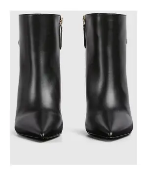 Gucci Logo Plaque Pointed Toe Ankle Boots