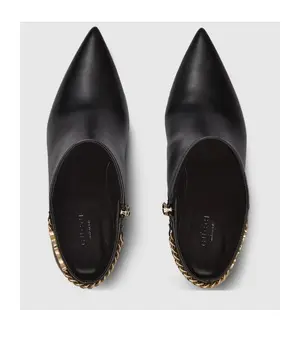 Gucci Logo Plaque Pointed Toe Ankle Boots