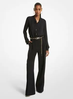 Michael Kors Pleated Ruffle Buttoned Shirt