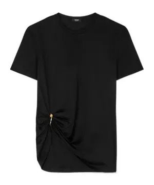 Versace Safety Pin Detailed Short-sleeved Top - Black
