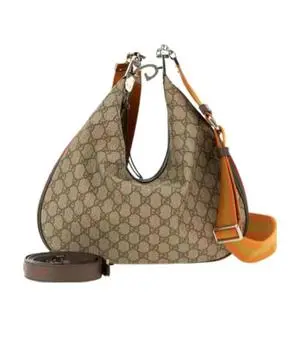 Gucci Gg-monogram Large Shoulder Bag - Brown